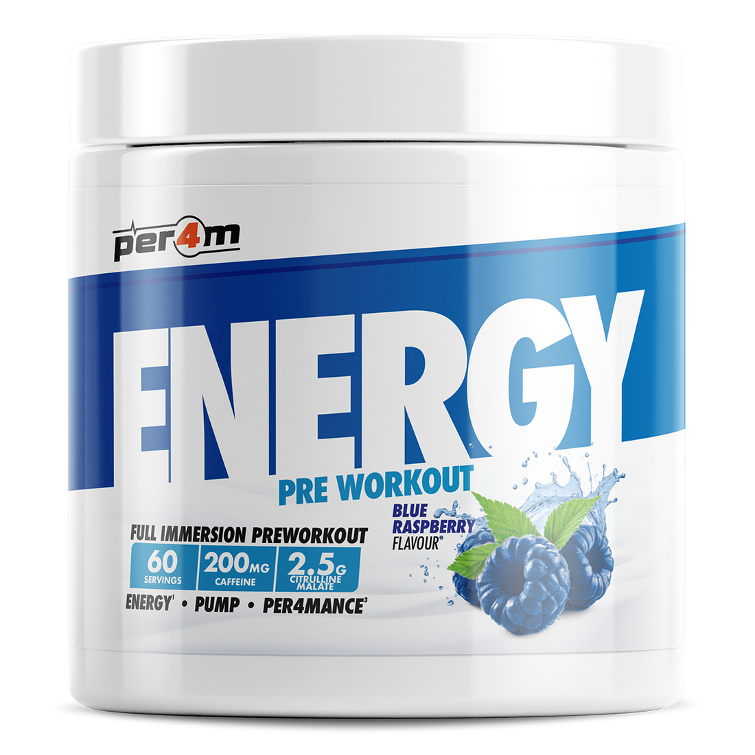 Blue Raspberry Energy Pre-Workout | Effective Training Fuel – Per4m ...