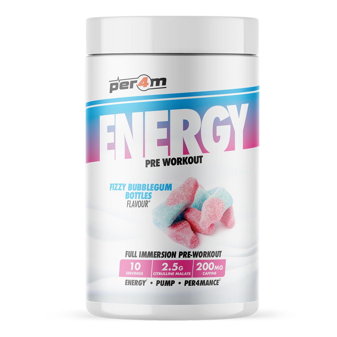 Fizzy Bubblegum Bottles Energy Pre-Workout | Sweet Pre-Workout Fuel ...
